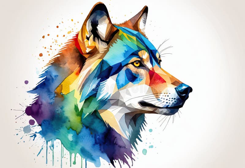 Colorful Geometric Low Poly Wolf Illustration Stock Illustration ...
