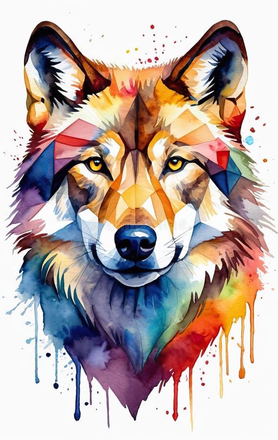 Colorful Geometric Low Poly Wolf Illustration Stock Illustration ...
