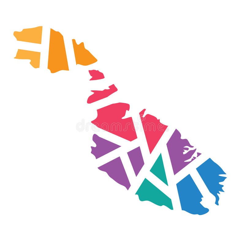 Colorful Geometric Malta Map Stock Vector - Illustration of malta ...