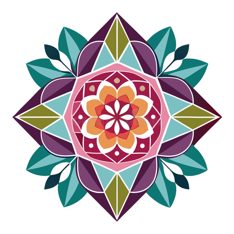 Colorful Geometric Mandala Design, Floral, Modern, Sacred Geometry ...