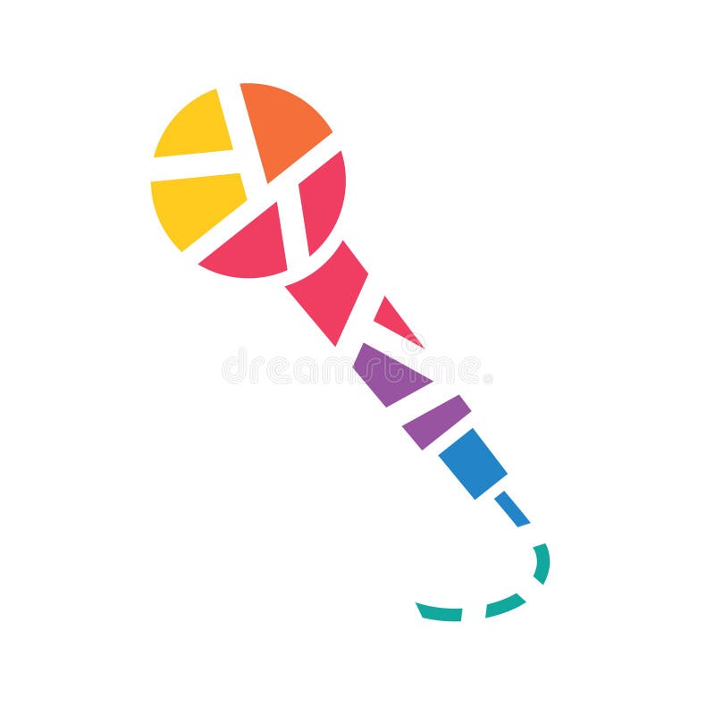 Colorful Geometric Microphone Icon Stock Vector - Illustration of icon ...