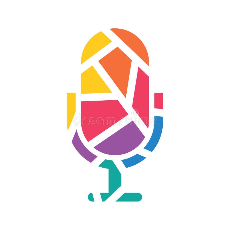 Colorful Geometric Microphone Icon Stock Vector - Illustration of ...
