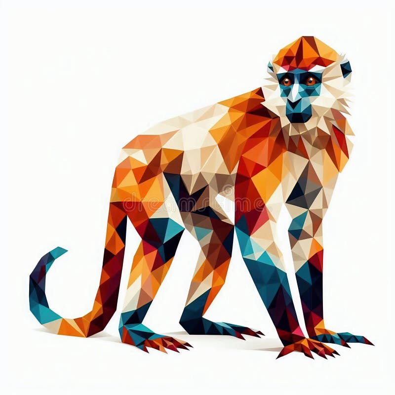 Geometric monkey art stock illustration. Illustration of curious ...