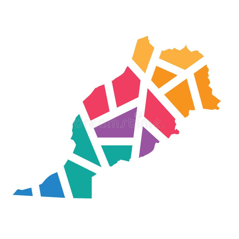 Colorful Geometric Morocco Map Stock Vector - Illustration of north ...