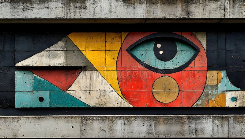 Abstract Geometric Eye Mural Stock Illustration - Illustration of ...
