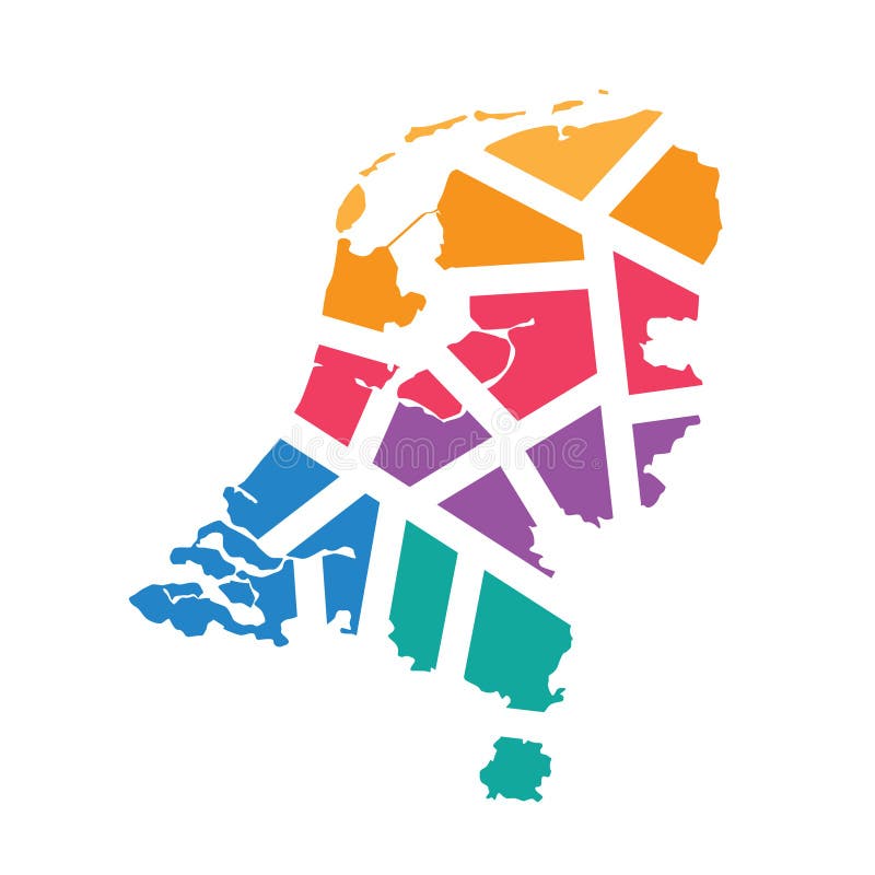 Colorful Geometric Netherlands Map Stock Vector - Illustration of ...