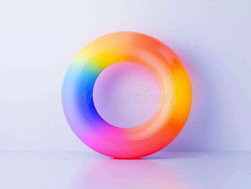 Colorful Geometric Object Placed on a White Surface Showcasing Vivid ...