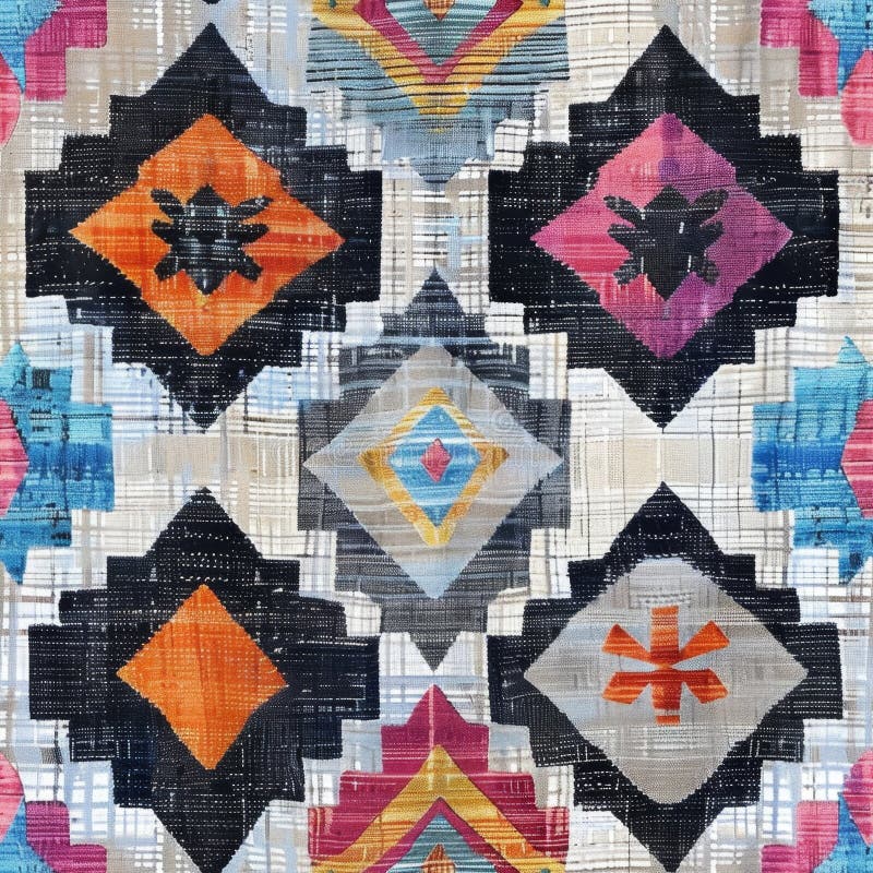 Colorful Geometric Patchwork Quilt Texture for Artistic Backgrounds ...