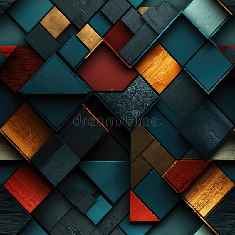 Colorful Geometric Pattern of 3D Wallpaper Squares (tiled) Stock ...