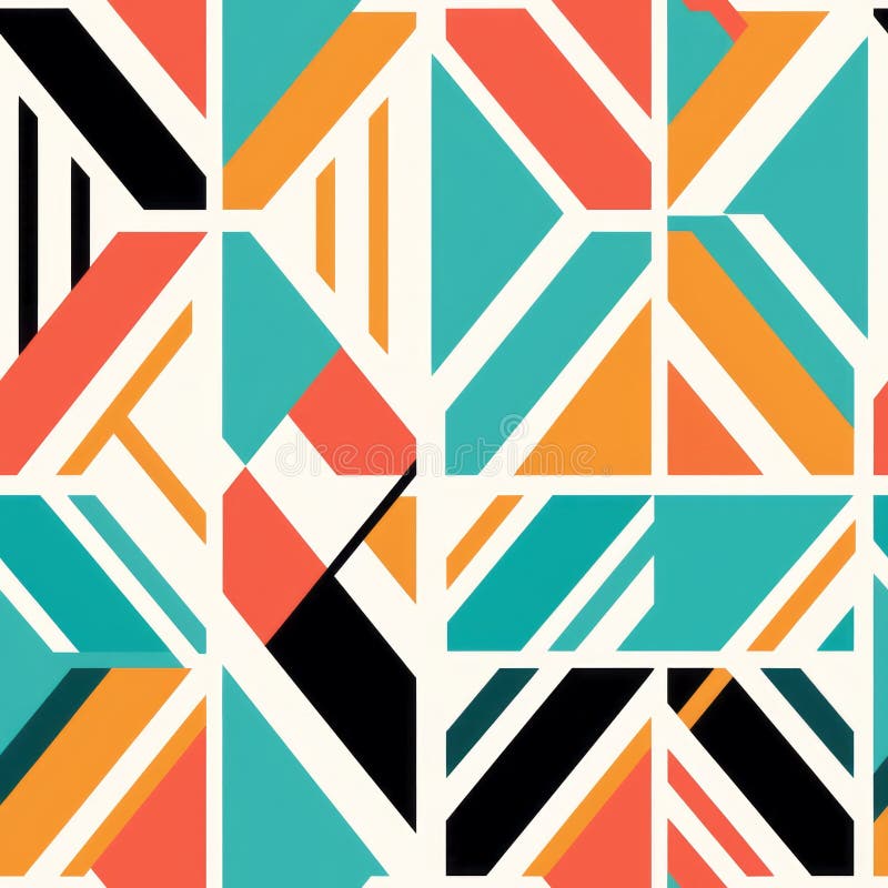 Colorful Geometric Pattern with Asymmetric Compositions and Minimalist ...