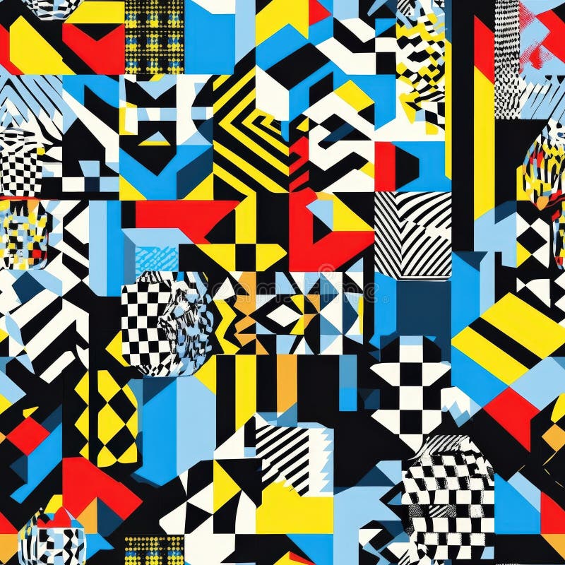 Colorful Geometric Pattern with Bold Abstract Shapes Stock Photo ...