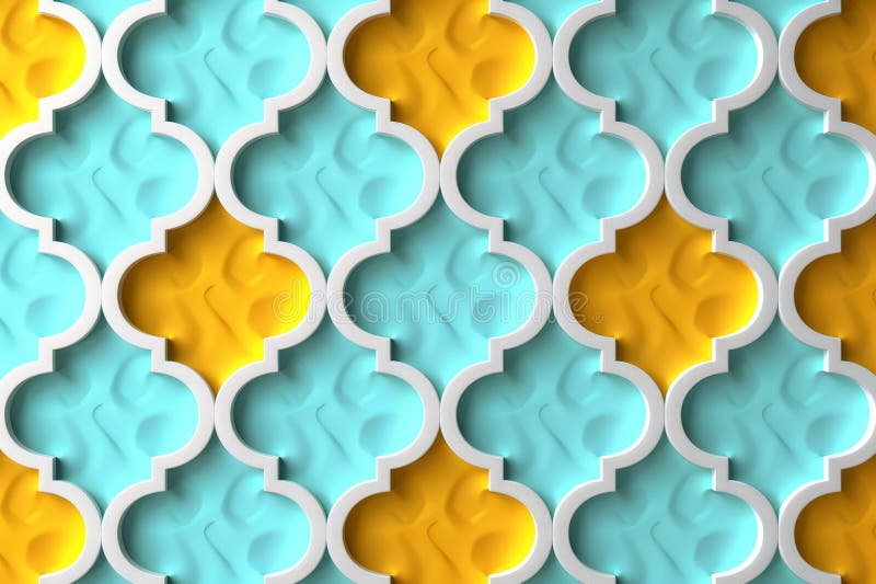 Colorful Geometric Pattern Featuring Blue and Yellow Shapes. Stock ...