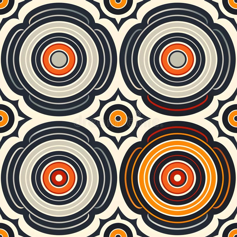 A Colorful Geometric Pattern Featuring Concentric Circles and Star ...