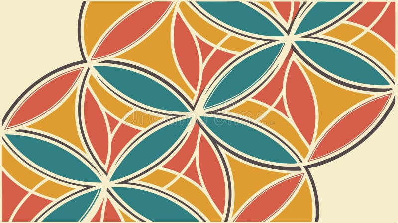 Colorful Geometric Pattern with Intricate Interconnected Shapes Vector ...
