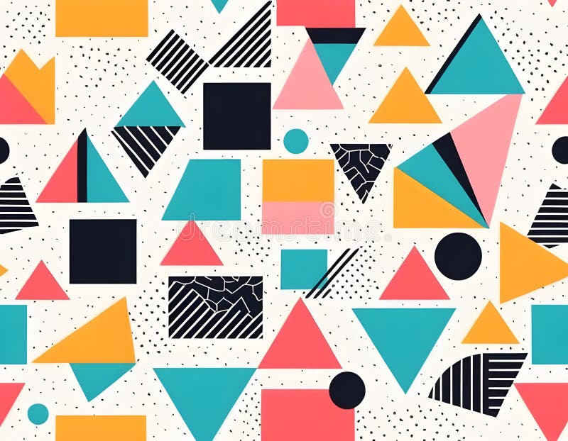 Colorful Geometric Pattern Modern Shape Composition Abstract Triangle ...