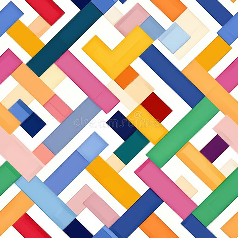 Colorful Geometric Pattern with Overlapping Shapes Creating Vibrant and ...