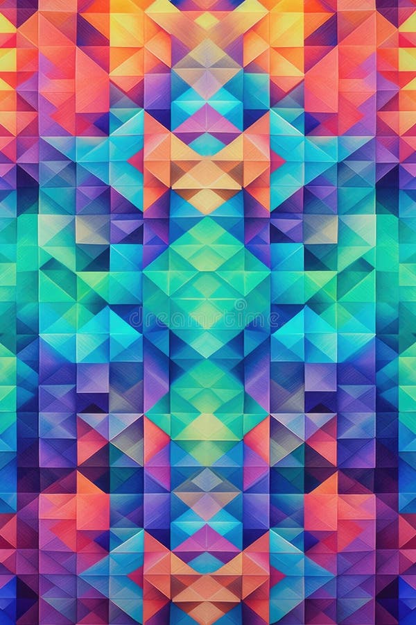 Colorful Geometric Pattern of Repeating Shapes Stock Illustration ...