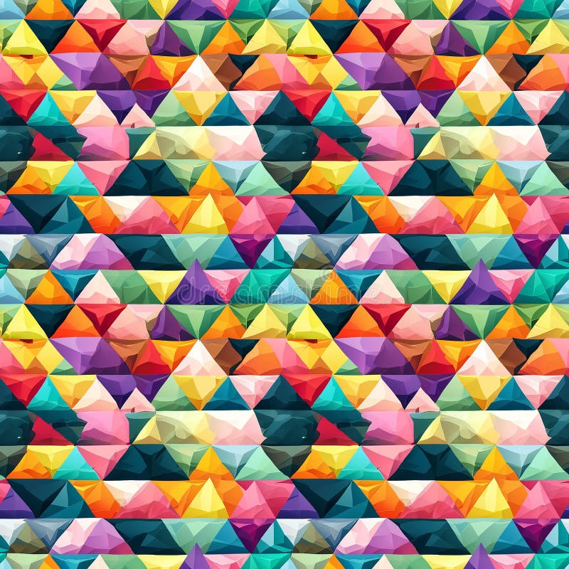 Colorful Geometric Pattern Showcasing Vibrant Triangles in an Artistic ...