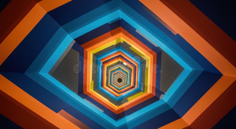 Colorful Geometric Pattern with Vibrant Hexagonal Layers Stock Photo ...
