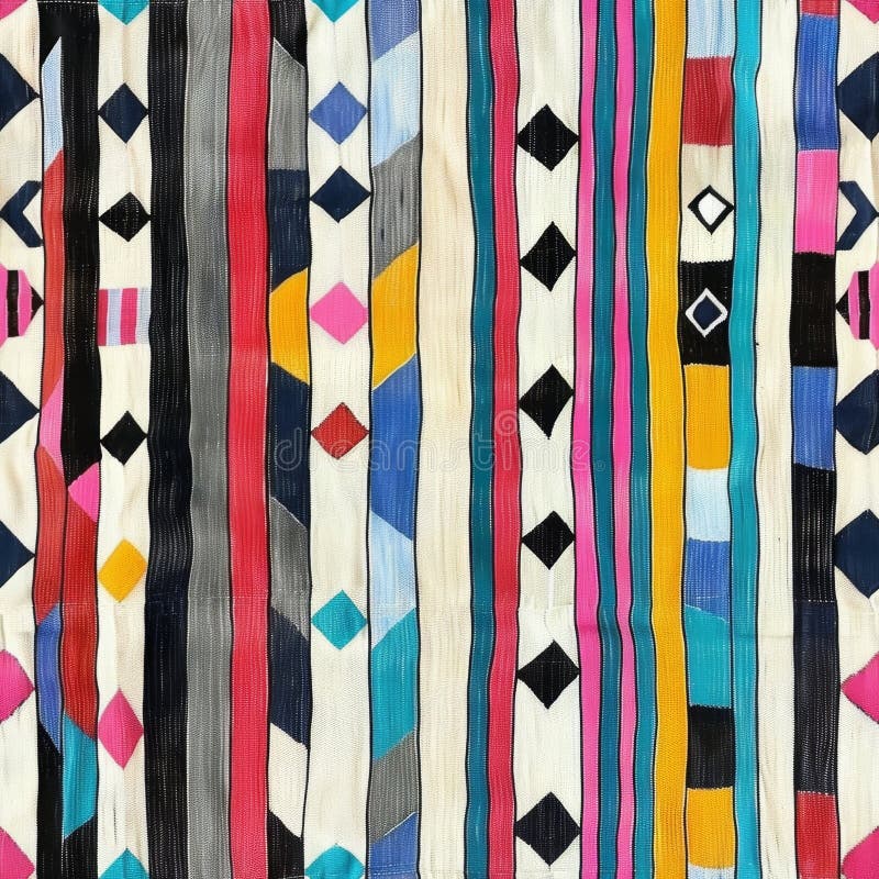 Colorful Geometric Patterned Fabric Texture in Modern Design Stock ...