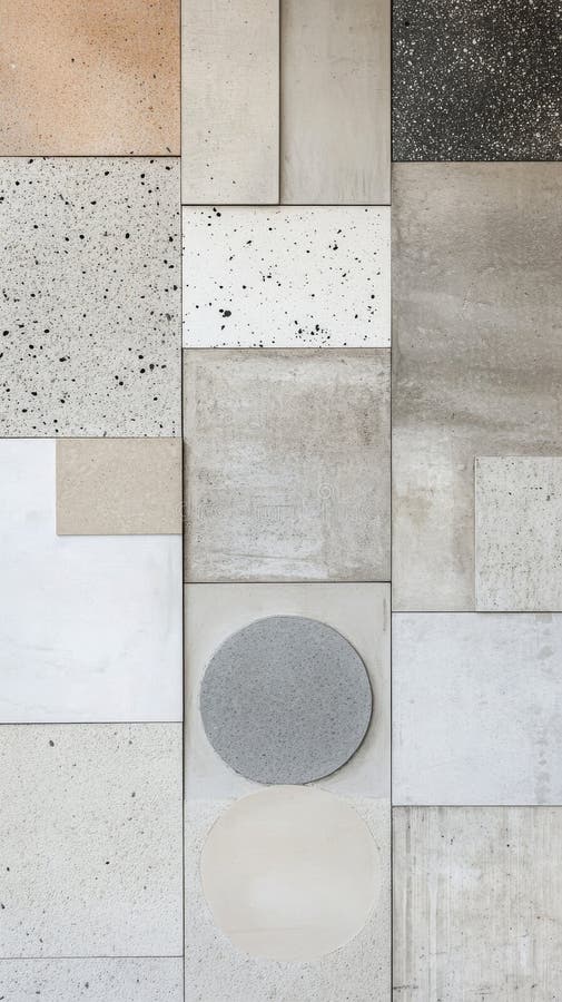 Colorful Geometric Patterns on a Concrete Wall Create Visual Interest ...