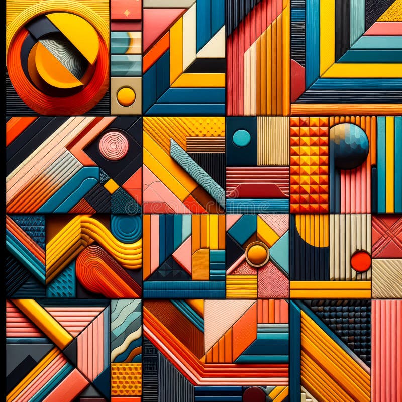 Colorful Geometric Patterns Create Dynamic Visual Compositions in a ...