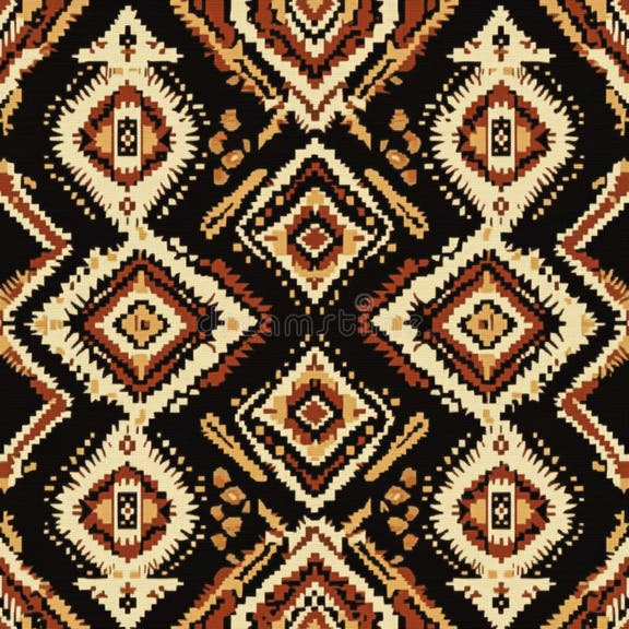 Colorful Geometric Patterns on Fabric with Rich Earth Tones and ...