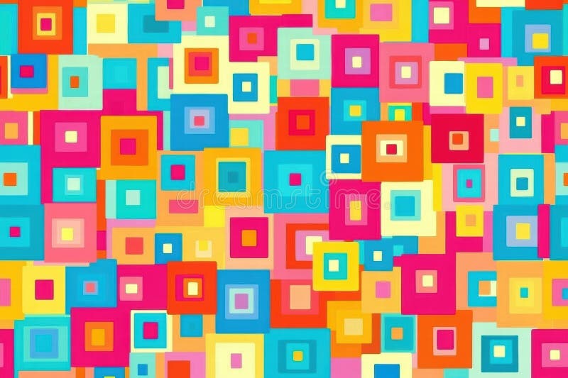 Colorful Geometric Pixel Art Pattern Creates Vibrant Visual Experience ...