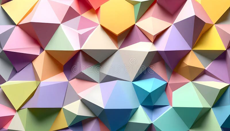 Colorful Geometric Prism Pattern 3D Background, Wallpaper Stock ...