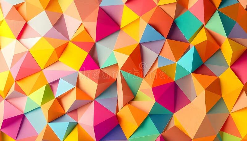 Colorful Geometric Prism Pattern 3D Background, Wallpaper Stock ...