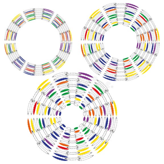 Colorful Geometric Rings. Abstract Circular Elements. Vibrant ...