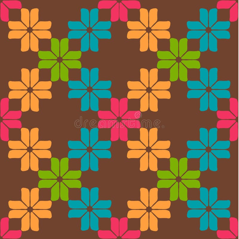 Colorful Geometric Seamless Repeat Pattern in Rainbow Colors on Cream ...