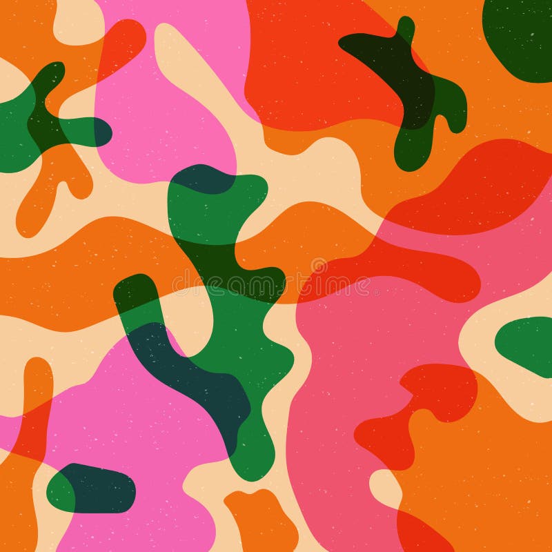 Colorful Geometric Shape Background in Trendy Riso Graph Print Texture ...