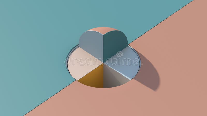 Colorful Geometric Shape. Segments of Sphere. Hard Light. Abstract ...