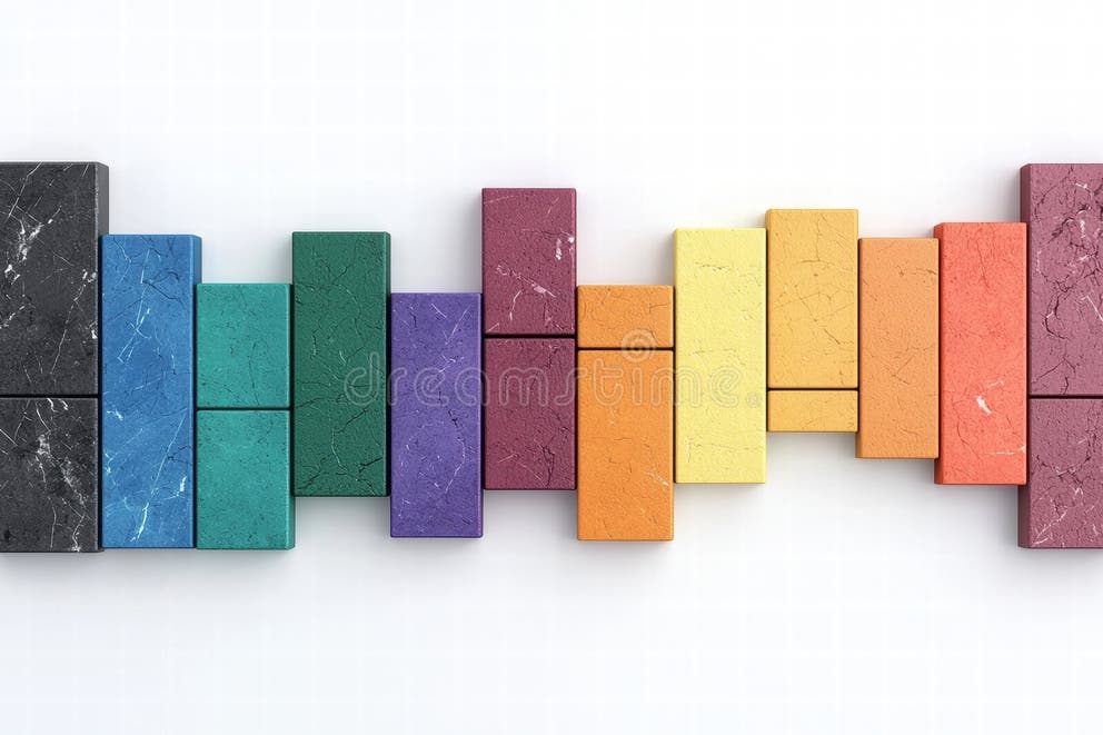 Colorful Geometric Shapes Arrangement Stock Illustration - Illustration ...