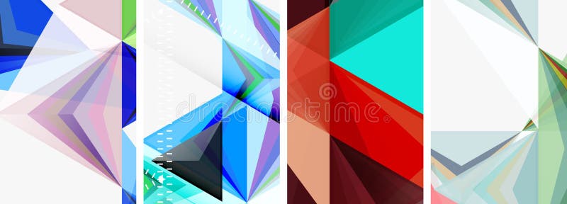 Colorful Geometric Shapes Collage on White Background Stock Vector ...