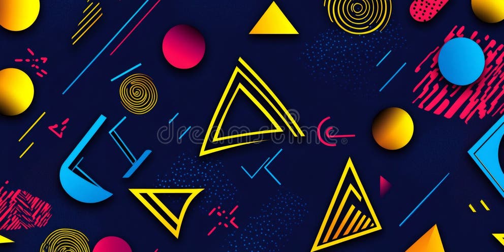 Colorful Geometric Shapes Combine To Create a Vibrant, Dynamic Abstract ...