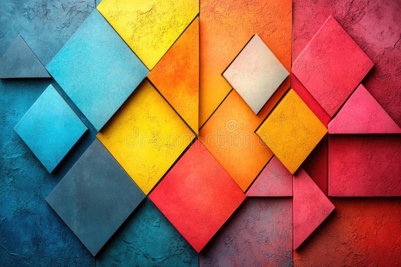 Colorful Geometric Shapes on a Flat Surface Stock Image - Image of ...
