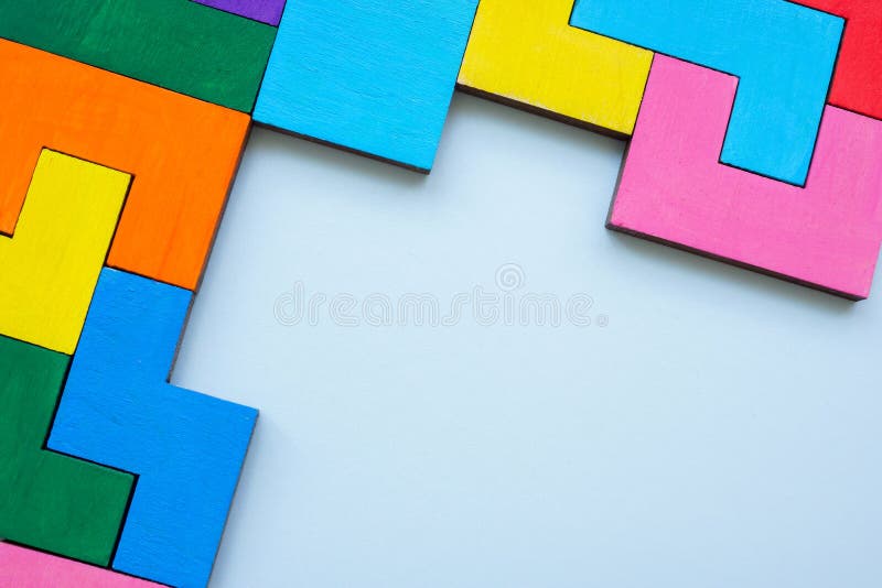 Colorful Geometric Shapes Puzzle. Abstract Logical Thinking. Stock ...