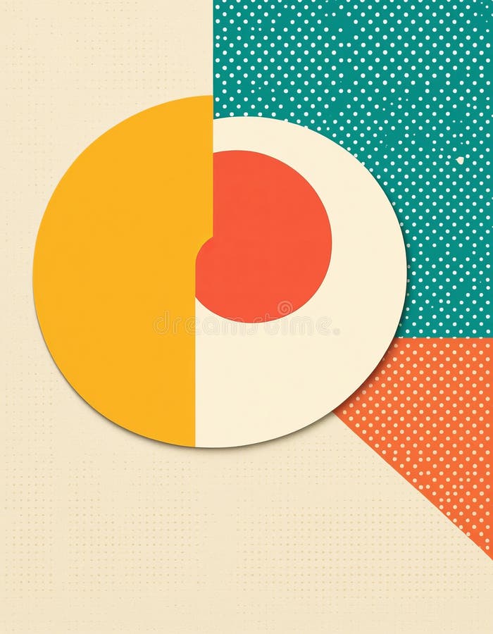 Colorful Geometric Shapes with Retro Design and Bold Patterns Stock ...