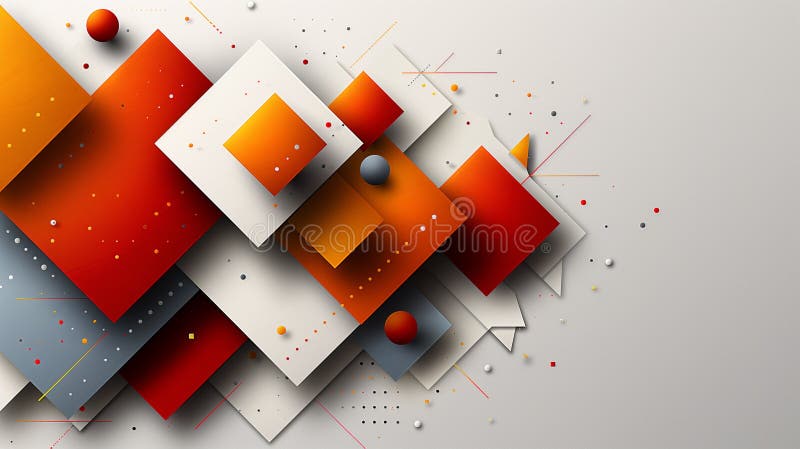 Colorful Geometric Shapes Stacked Together Stock Illustration ...