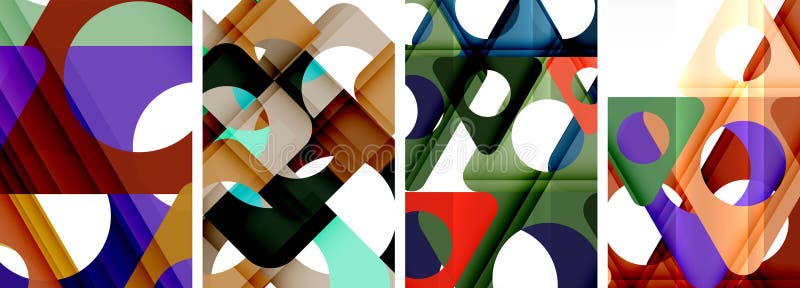 Colorful Geometric Shapes in a Symmetrical Art Pattern on a White ...