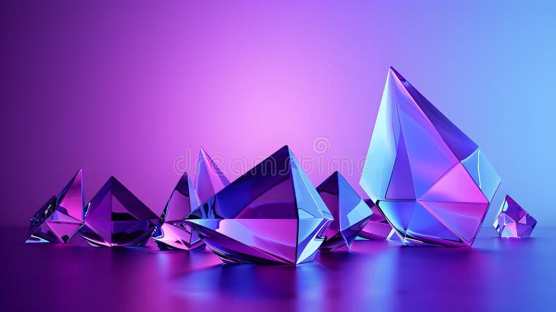Abstract 3D Geometric Shapes with Gradient Lighting Stock Photo - Image ...