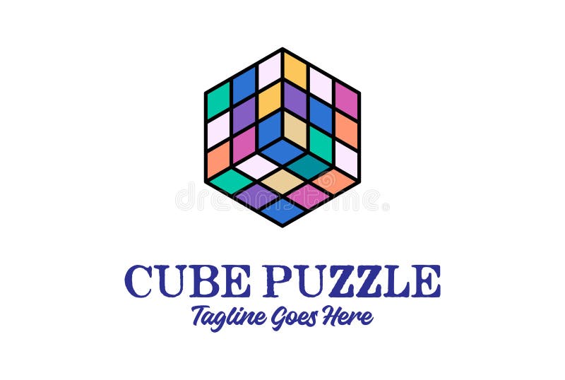 Colorful Geometric Square Cube Puzzle Toy Logo Design Stock Vector ...