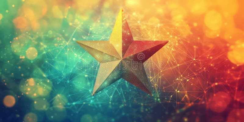 Colorful Geometric Star Design with Abstract Background and Glowing ...