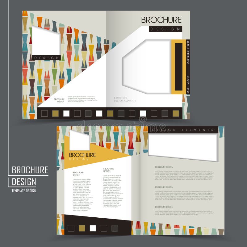 Half-fold Template of Flat Design Town Brochure Stock Vector ...
