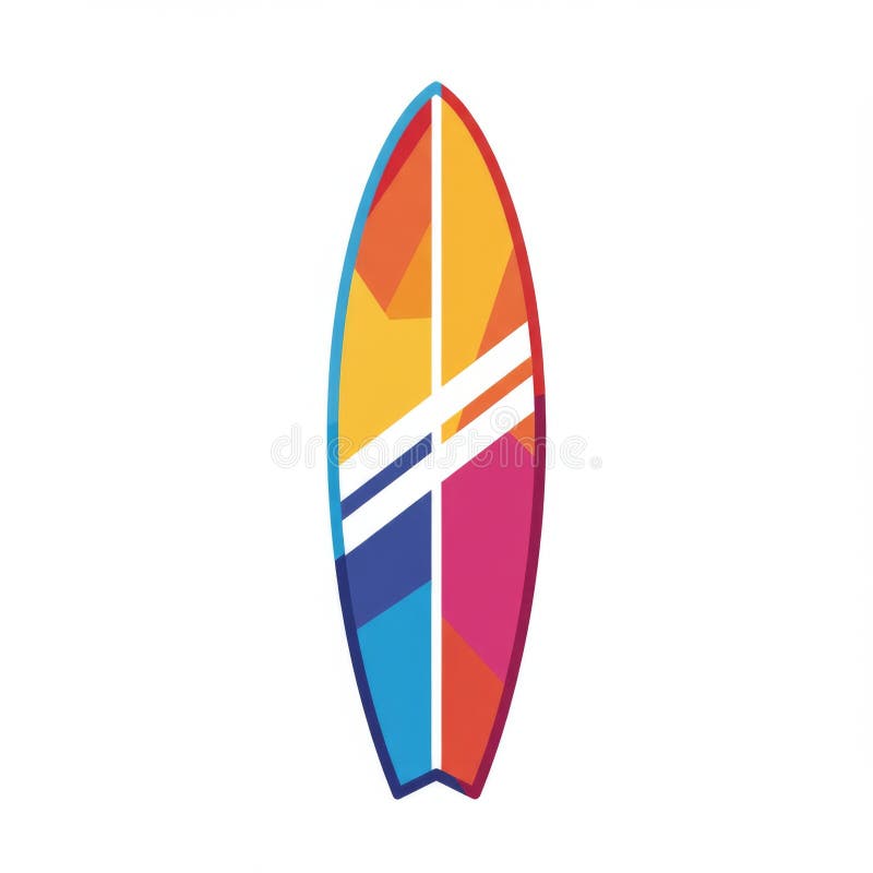 Colorful Geometric Surfboard Design Illustration Stock Illustration ...
