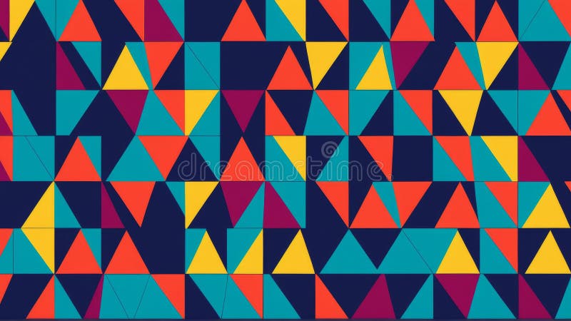 Colorful Geometric Triangle Pattern with Bold Retro Design Elements ...