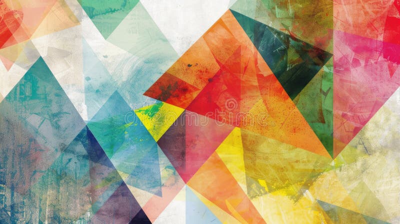 Colorful Geometric Composition Overlapping Triangles Soft Background ...