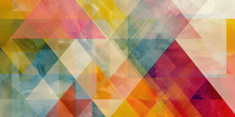 Colorful Geometric Triangles in Overlapping Pattern. Abstract Artwork ...